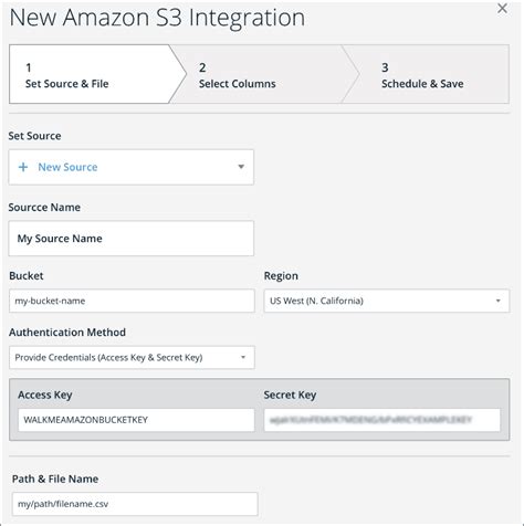 How To Configure An Amazon S3 Destination In The Integration Center