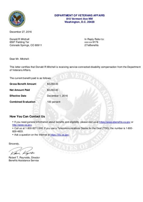 Va Eligibility Letter ~ Thankyou Letter
