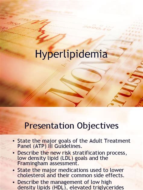 Management Of Hyperlipidemia Cholesterol High Density Lipoprotein