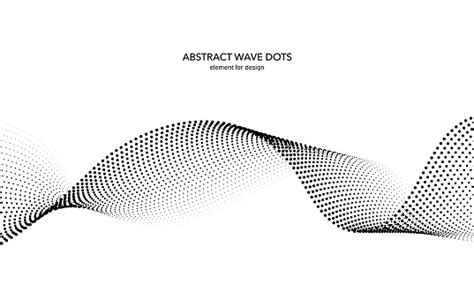 디자인을 위한 추상 웨이브 점선 요소 예술 배경에 점이 있는 양식화된 선 파도는 선 점으로 다양합니다 디지털 주파수 트랙 이퀄라이저 곡선의 부드러운 물결 모양의 끈 벡터