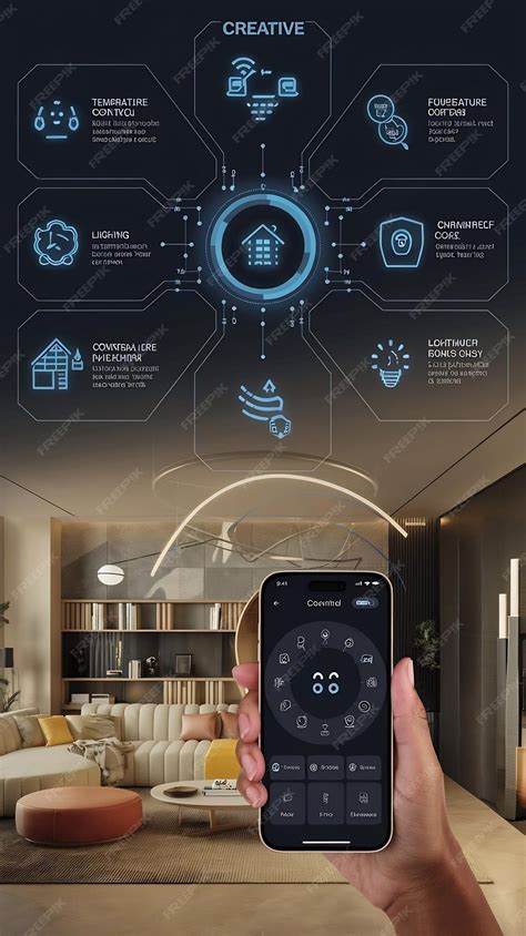 Креативное умное домашнее устройство с темной темой Инфографики ...