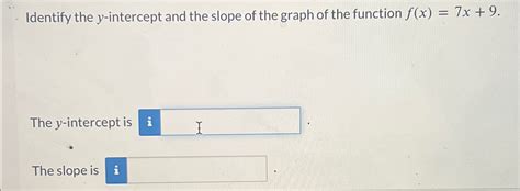 Solved Identify The Y Intercept And The Slope Of The Graph Chegg