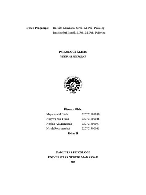 Tugas Need Assement Pdf