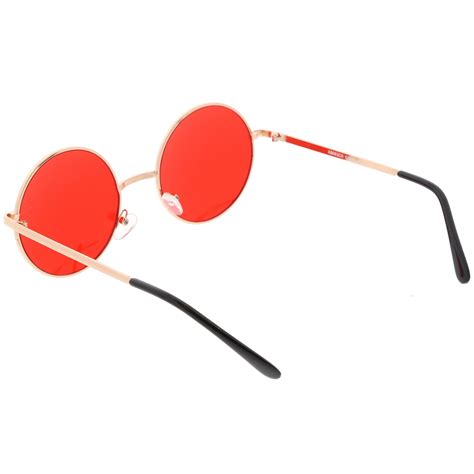 Retro Hippie Round Color Tone Metal Sunglasses 9892 Zerouv