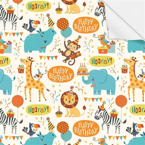 Printable Birthday Wrap Printed Gloss Wrapping Paper Happy Birthday
