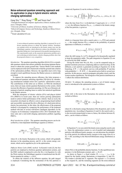 Pdf Noise‐enhanced Quantum Annealing Approach And Its Application In Plug‐in Hybrid Electric