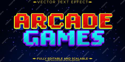 Premium Vector Arcade Text Effect Editable Pixel And Retro Text Style