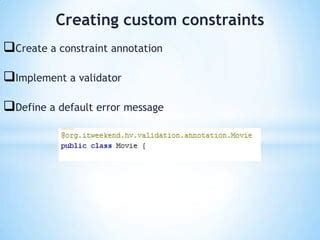 Flexible Validation With Hibernate Validator 5 X PPT