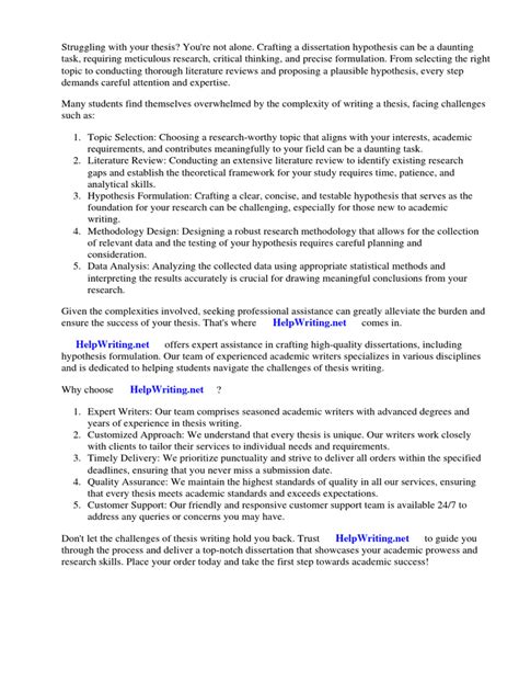 Dissertation Hypothesis Example Pdf