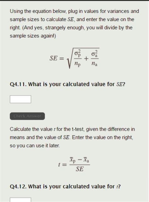 Solved Using The Equation Below Plug In Values For Chegg Com
