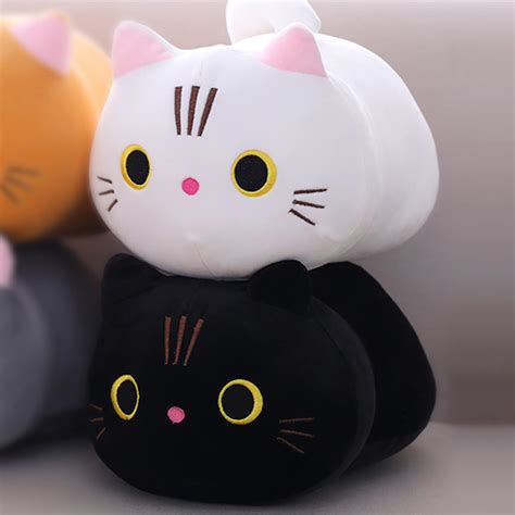 Almohada De Felpa De Gato Negro De 14 Pulgadas Juguetes De Peluche