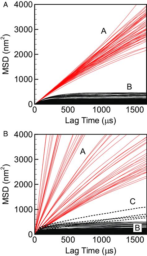 Mean Squared Displacements Msds As A Function Of Lag Time Projected