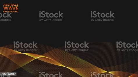 황금 빛 파도와 추상적 인 검은 배경 벡터 추상 광택 색상 골드 어두운 배경에 디자인 요소를 웨이브 벡터 그림입니다 템플릿 고급 디자인입니다 0명에 대한 스톡 벡터 아트 및