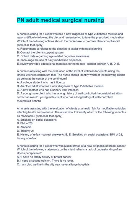 Pn Adult Medical Surgical Nursing With Complete Solution20232024