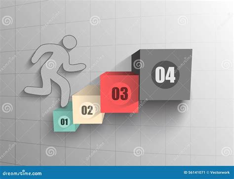 Abstract Man Walks Up The Steps Stock Vector Illustration Of Creative Hand