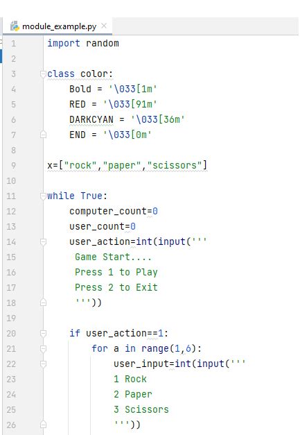 Rock Paper Scissors Game In Python Using Random Module