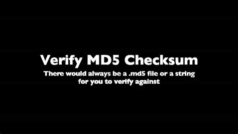 How To Verify Md5 Checksum Using Windows Youtube