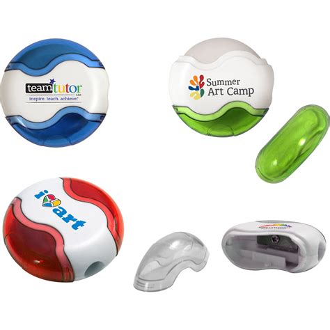 Imprinted Round Pencil Sharpener Eraser Combos Full Color Logo