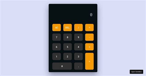 Calculator Using HTML CSS And JavaScript Forked Codesandbox