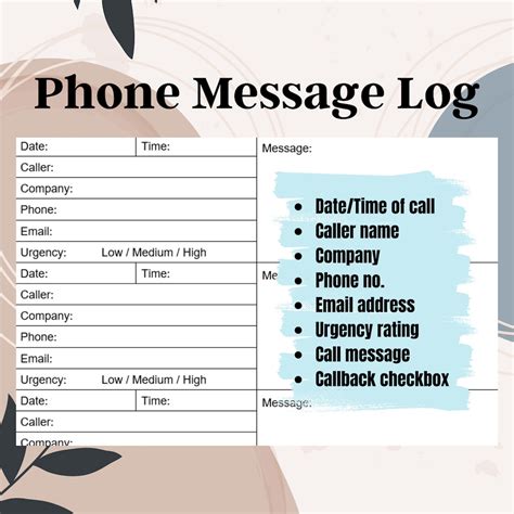 Voicemail Log Phone Call Message Record Inbound Outbound Call Record