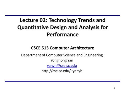 Pdf Lecture 02 Technology Trends And Quantitative Design And