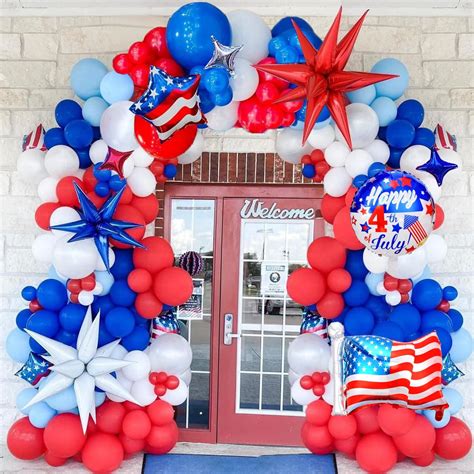 4th Of July Balloons Iff17 Arch Decorations Red White Blue Balloon