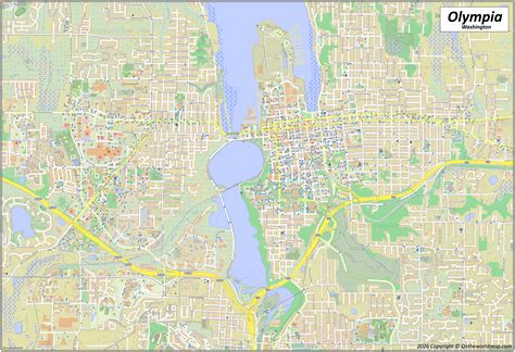 Large Detailed Map Of Olympia Washington Us