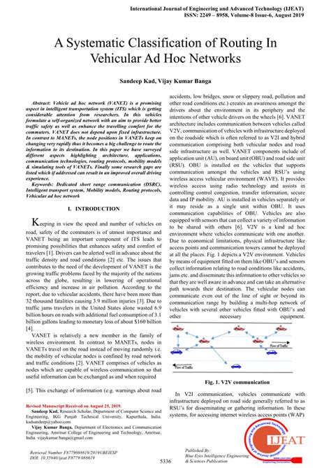 Pdf A Systematic Classification Of Routing In Vehicular Ad Hoc Networks
