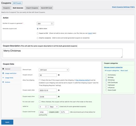 Woocommerce Smart Coupons T Cards Discounts Bulk Generation And More
