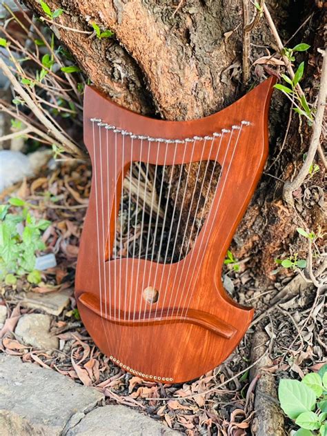 Curved Design 18 String Rosewood Lyre Harp Handmade Musical Lyre Harps