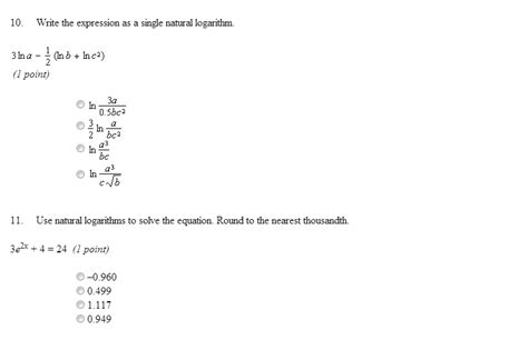 Solved Write The Expression As A Single Natural Logarithm
