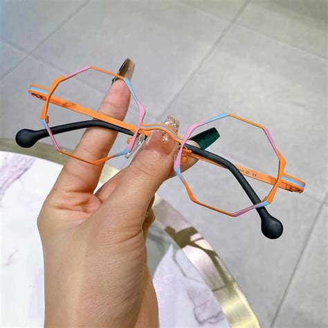 Sawye Orange Geometric Glasses