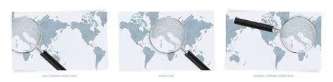 Blue Abstract World Maps Magnifying Glass Map Bosnia Herzegovina National Stock Vector By ©boldg