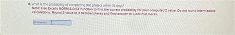 Solved The Following Represents A Project That Should Be