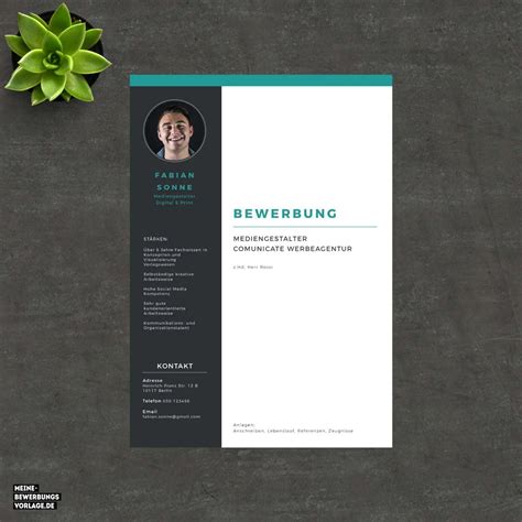 🤩 Professionelle Deckblatt Bewerbung Vorlage No 3