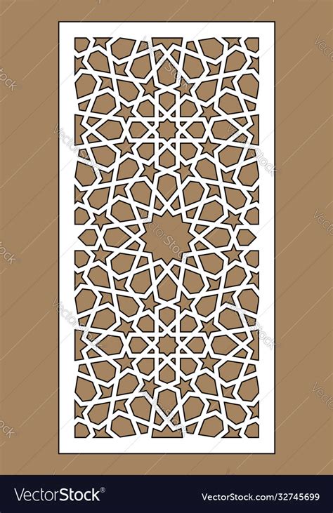 Cnc Decorative Pattern Jali Design Interior Vector Image