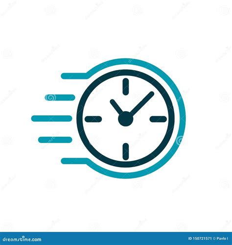 Fast Stopwatch Line Icon Fast Delivery Shipping Service Sign Stock
