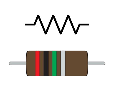 Carbon Composition Resistor And Symbol Fixed Resistor Electronic Component 25747528 Vector