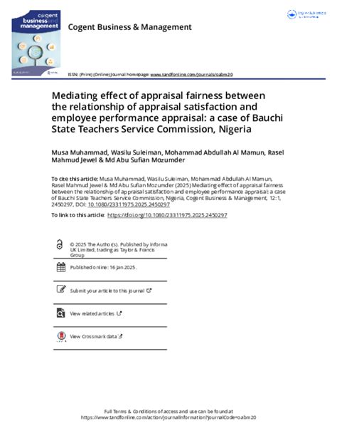 Pdf Mediating Effect Of Appraisal Fairness Between The Relationship
