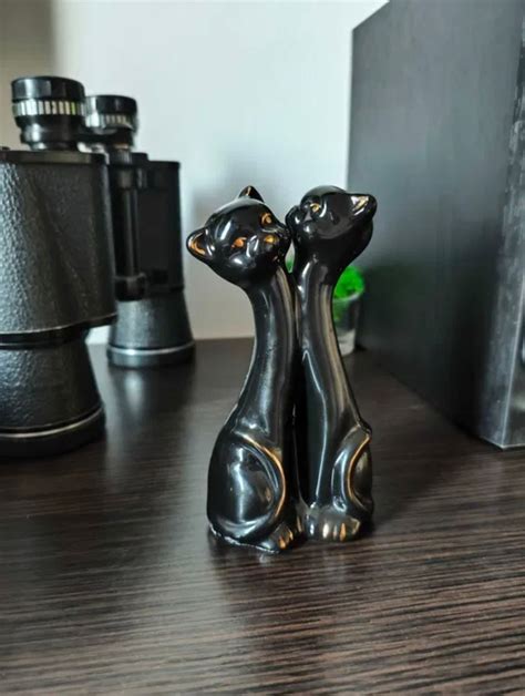 Закохані котики чорні статуетка вінтажна фігурка статуэтка кошки 499 грн Предмети мистецтва