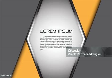 추상 흰색 육각형은 노란 회색 삼각형 디자인 현대 미래 배경 벡터 일러스트 레이 션에 화살표 빈 공간 텍스트 장소 0명에 대한 스톡 벡터 아트 및 기타 이미지 Istock