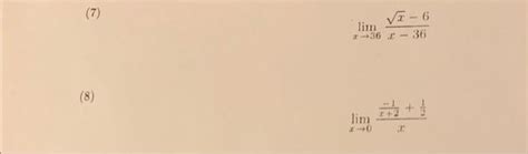 Solved Finite Limits For Each Of The Following Limits Use Chegg Com