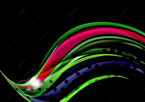검은 배경에 무지개 색 물결선 곡선 구성 요약 배경 일러스트 및 사진 무료 다운로드 Pngtree