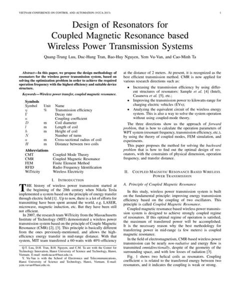Design Of Resonators For Coupled Magnetic Resonance Based Wireless Power Transmission System Pdf