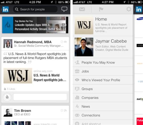 Linkedin For Ios Review Newly Improved But Still Lacking In Search Cnet