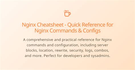 Nginx Cheatsheet Quick Reference For Nginx Commands And Configs Developer Tools