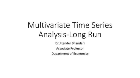 Econometrcis Multivariate Time Series Analysispptx Science