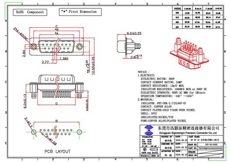 25 Pin Male D Sub Connector With Boardlocks D Sub Connector Supplier