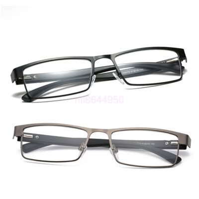 Mens Rectangular Reading Glasses Metal Frame Readers 10 20 25 30 3