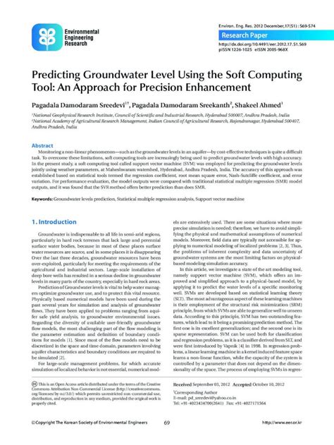 Pdf Predicting Groundwater Level Using The Soft Computing Tool